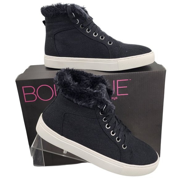 Corkys | Shoes | Corkys Templin Black High Top Sherpa Lined Sneaker ...